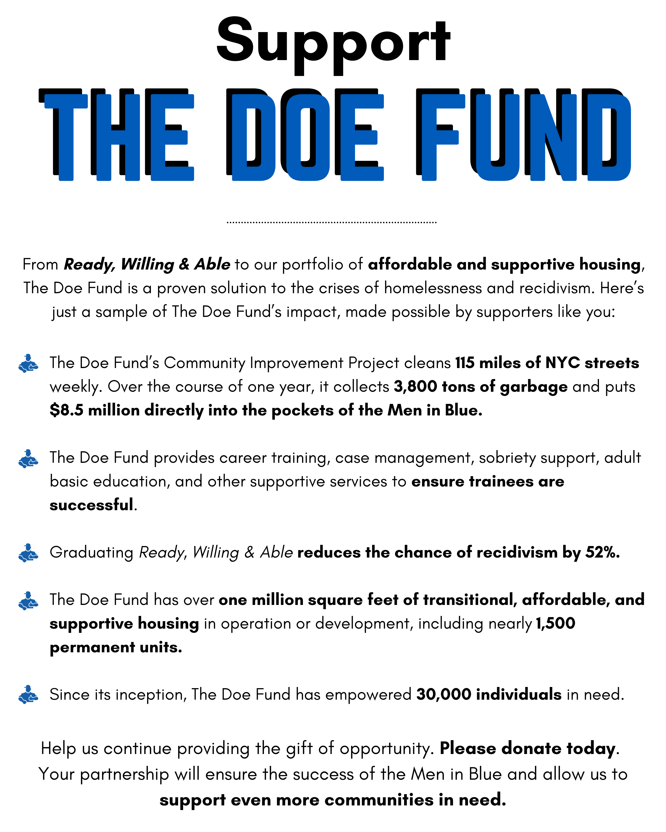Donate to The Doe Fund - Donation