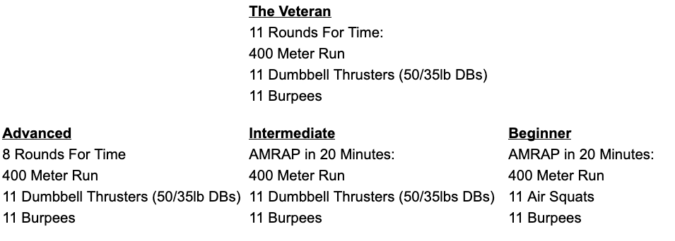 THF Tribute to Veterans Workout - Campaign