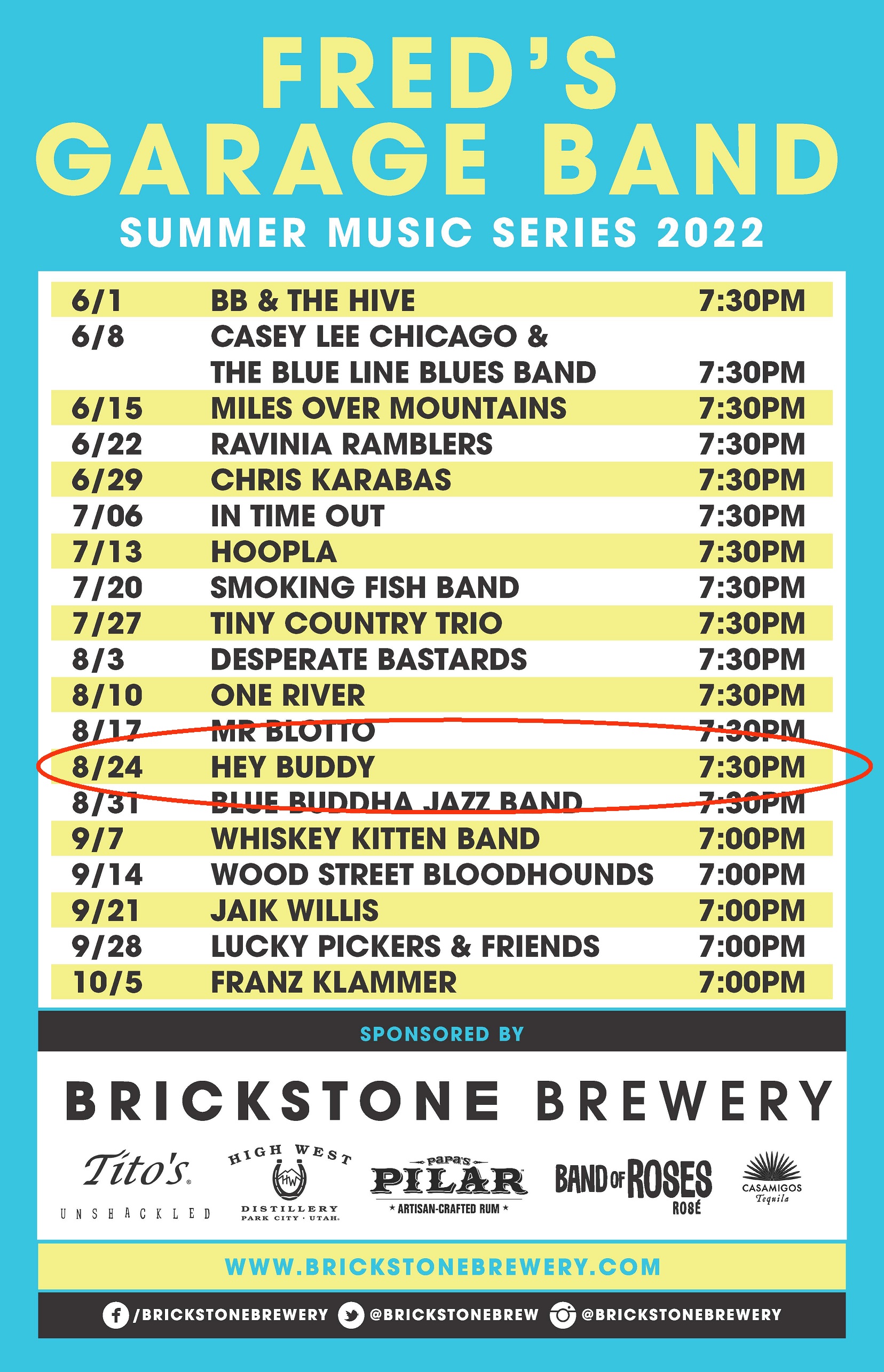 Concert for Brain Cancer Research at Fred’s Garage Featuring the Hey ...