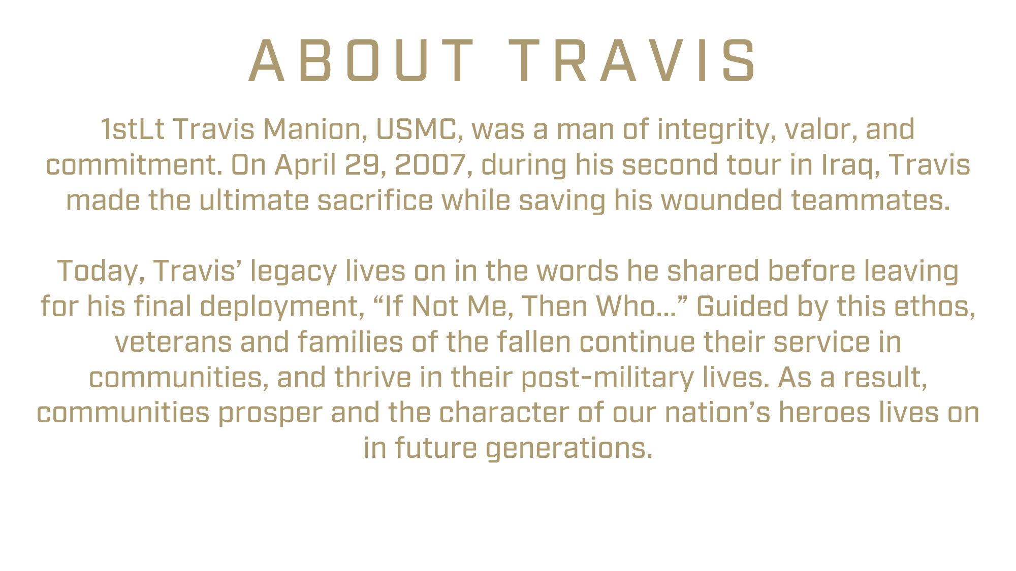 17th Annual 1stLt Travis L. Manion Memorial Event - Campaign