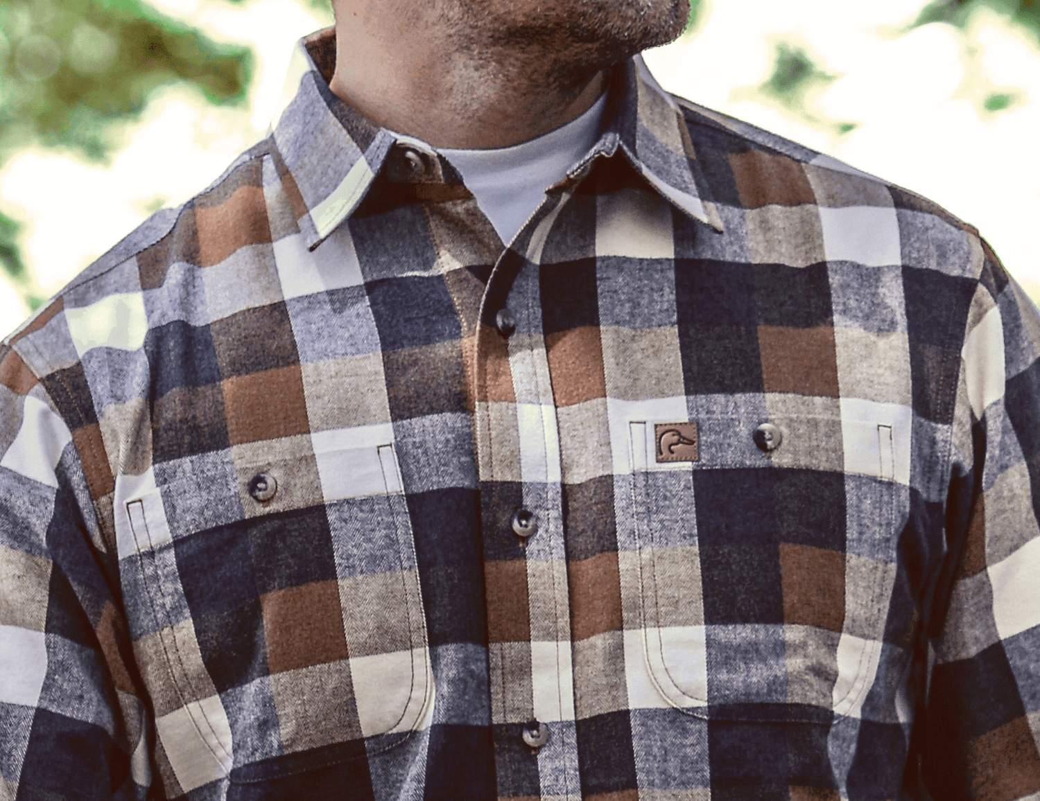Donate to DU | ACQ Blue & Brown Flannel