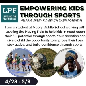 Zayd Hussain's fundraising page for Leveling the Playing Field Inc